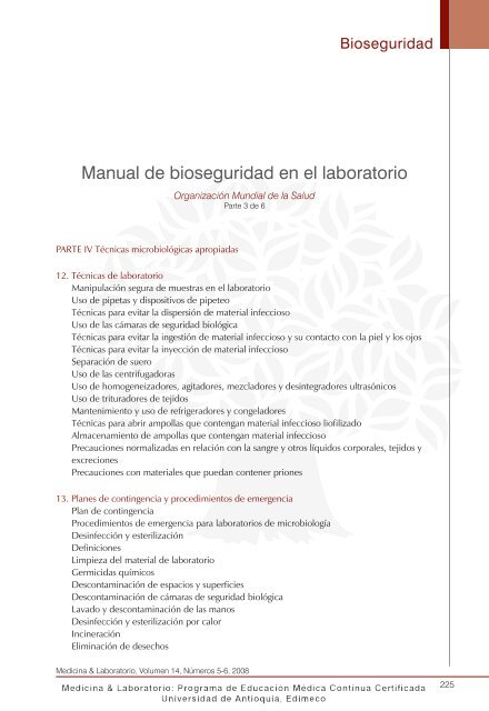 Manual de bioseguridad en el laboratorio - edigraphic.com
