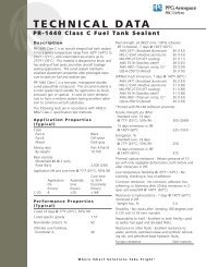 PR-1750 Class A Fuel Tank Sealant - PPG Industries