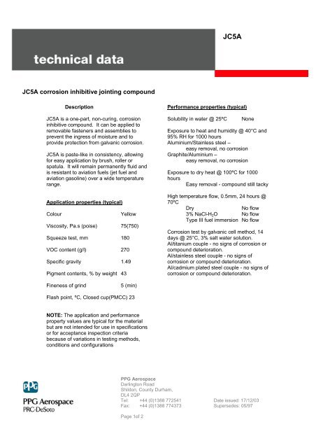 JC5A corrosion inhibitive jointing compound