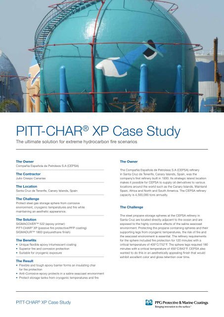 PITT-CHAR® XP Case Study - PPG Industries