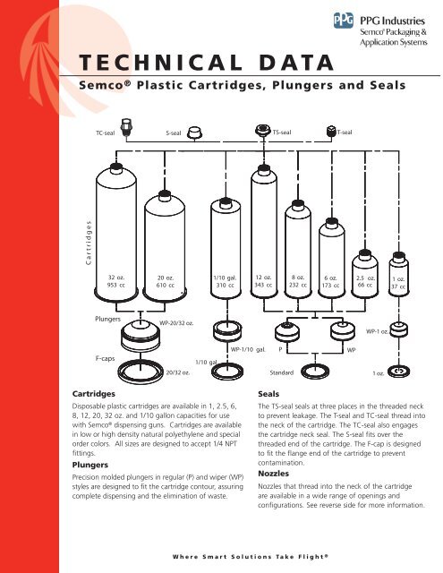 Semco® Plastic Cartridges, Plungers and Seals