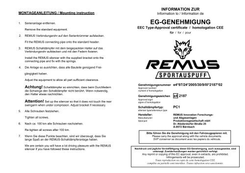 EG-GENEHMIGUNG - Phoenix Motorrad Tuning
