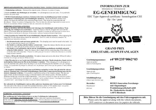 EG-GENEHMIGUNG - Phoenix Motorrad Tuning