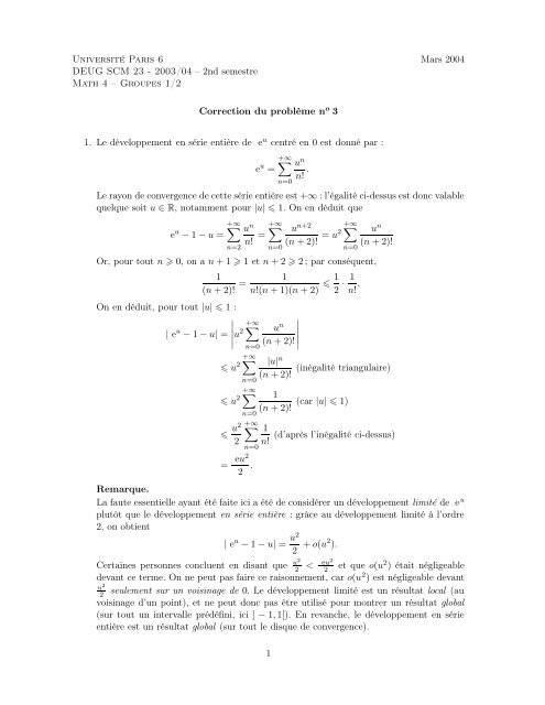 Université Paris 6 Mars 2004 DEUG SCM 23 - 2003 ... - Alain Troesch