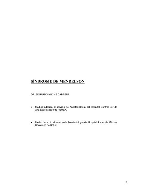 SNDROME DE MENDELSON