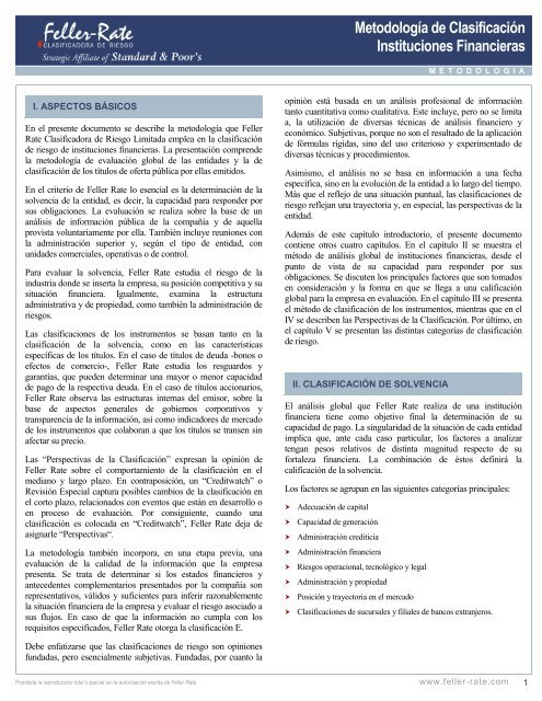 Metodología de Clasificación - Feller Rate