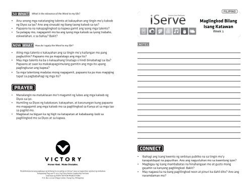 CONNECT PRAYER - Victory Metro East