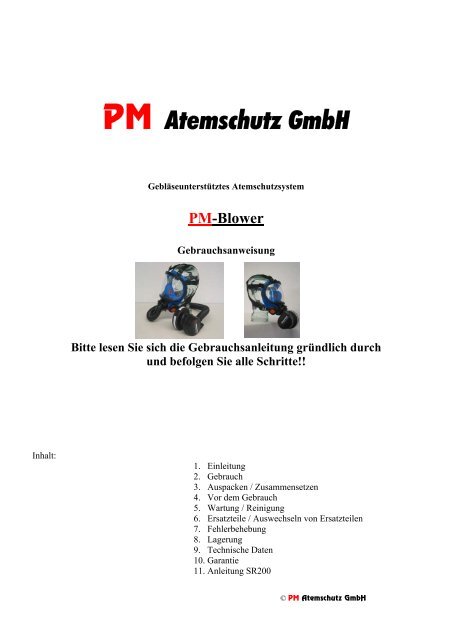 PM Blower & SR200 - PM Atemschutz