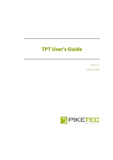 TPT User's Guide - PikeTec