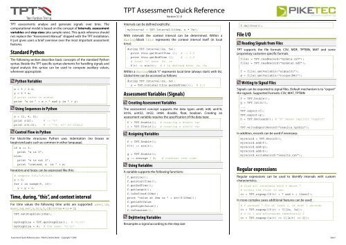 TPT Assessment-Language - PikeTec