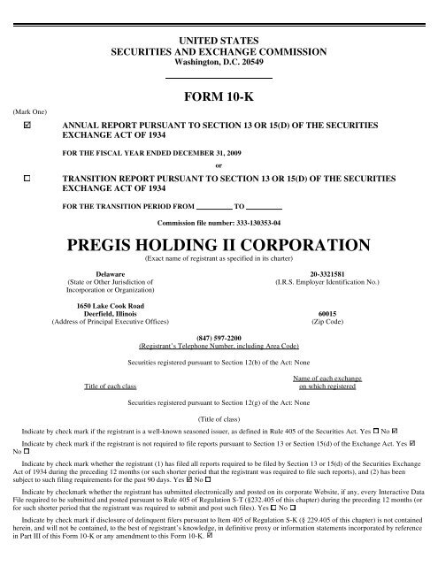 Form 10 K Annual Report Pregis form-10-k-annual-report-pregis