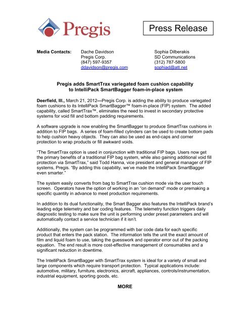 Pregis IntelliPack Adds SmartTrax Feature