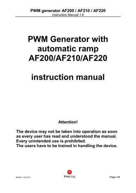 Manual AF200 - AF220 - Preis-ing.de