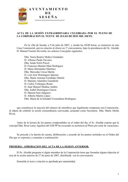 Estimado señor o señora: - Ayuntamiento de Seseña