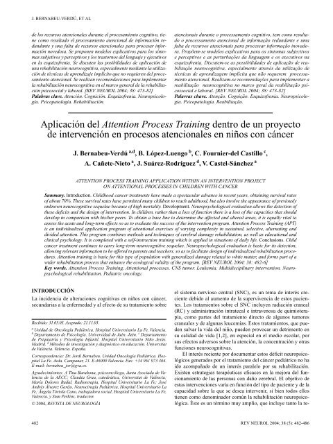 Aplicación del Attention Process Training dentro de un proyecto de ...