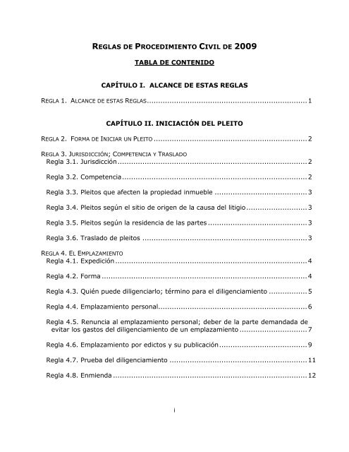 REGLAS DE PROCEDIMIENTO C