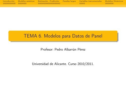TEMA 6. Modelos para Datos de Panel - RUA - Universidad de ...