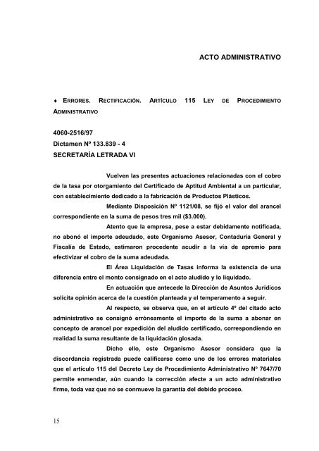 ACTO ADMINISTRATIVO - Asesoría General de Gobierno ACTO ADMINISTRATIVO - Asesoría General de Gobierno