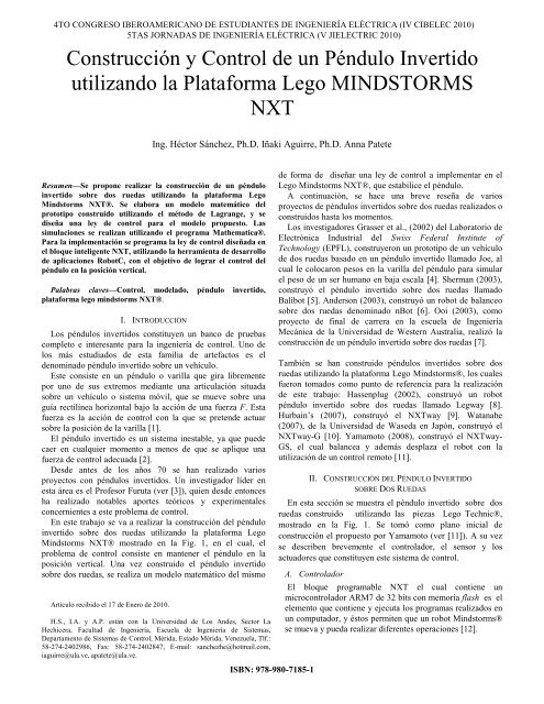Construcción y Control de un Péndulo Invertido utilizando la ...