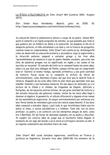 LA ÉTICA UTILITARISTA de John Stuart Mill (Londres ... - Etikosas