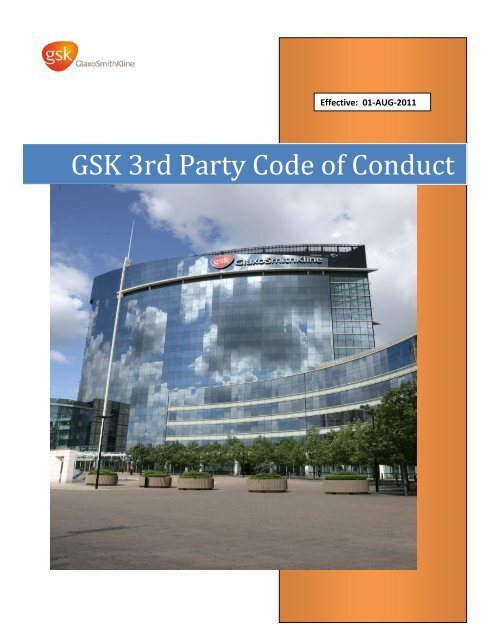 GSK 3rd Party Code of Conduct