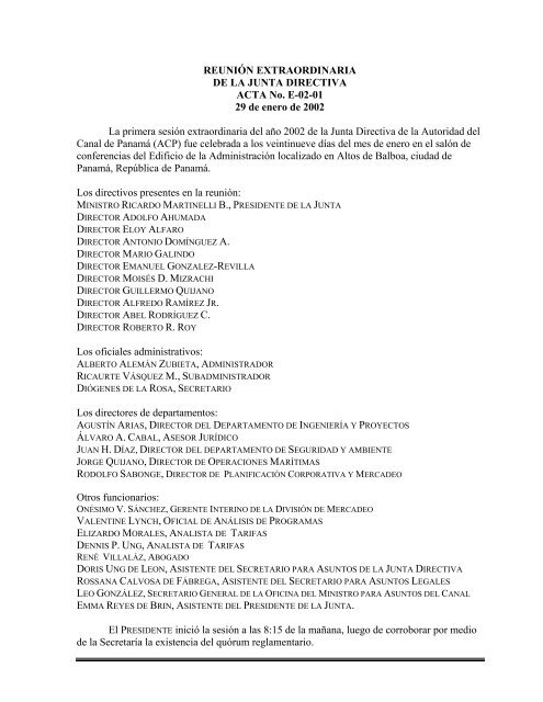 Modelo De Acta De Junta Directiva