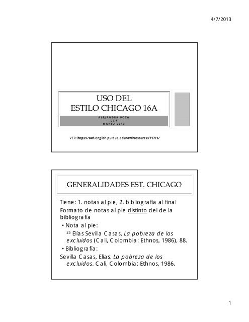 USO DEL ESTILO CHICAGO 16A - Universidad de Costa Rica