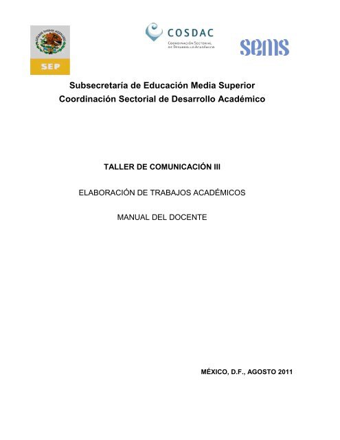 Subsecretaría de Educación Media Superior ... - CoSDAc