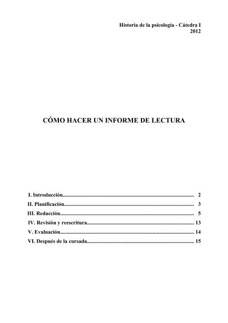 Cómo hacer un informe de lectura - elseminario.com.ar Cómo hacer un informe de lectura - elseminario.com.ar