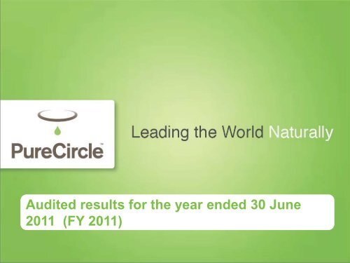 Presentation Slides (PDF file) - PureCircle