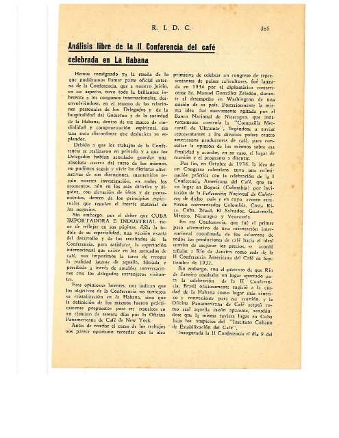 Análisisïlihre-de la II. conferencia del café' - Instituto del Café de ...