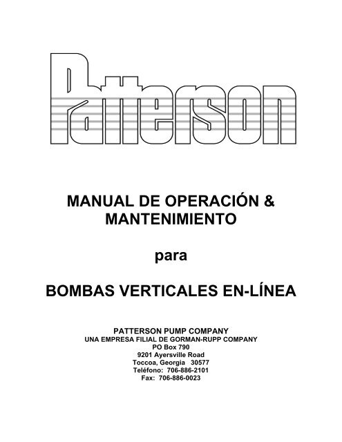 MANUAL DE OPERACIÓN & MANTENIMIENTO para BOMBAS ...