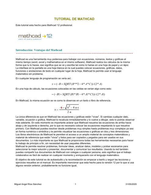 Mathcad - tutorial M12