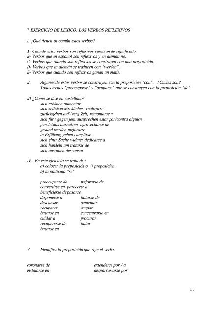 ( 47 EJERCICIO DE LEXICO: LOS VERBOS REFLEXIVOS