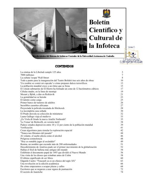 Boletín Científico y Cultural de la Infoteca - Universidad Autónoma ...
