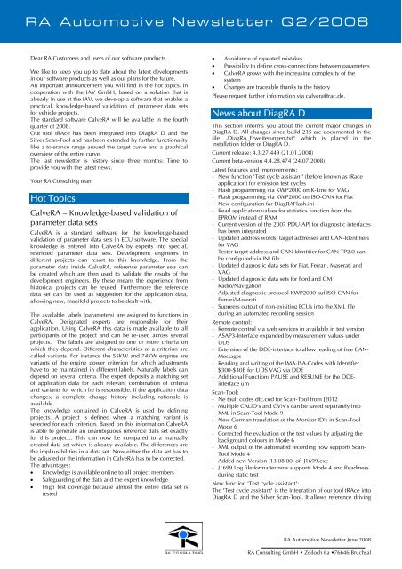 RA Automotive Newsletter Q2/2008 - RA Consulting GmbH