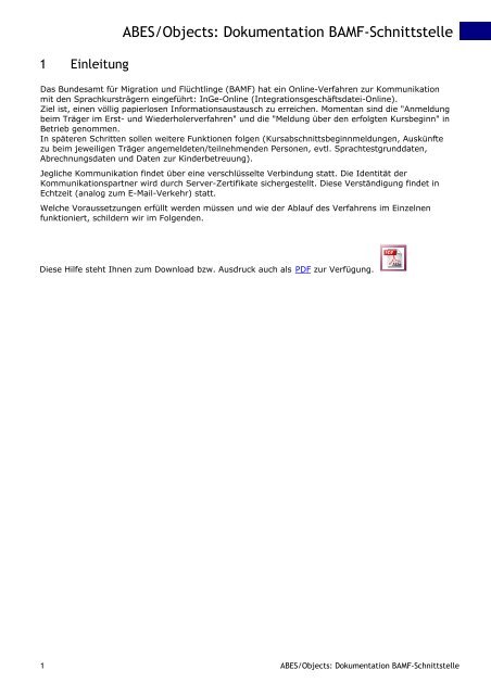ABES/Objects: Dokumentation BAMF-Schnittstelle - Rackow ...
