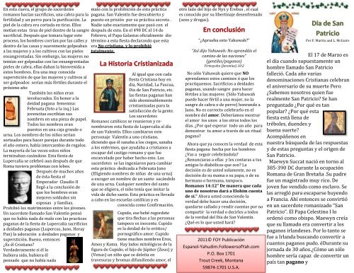 Dia de San Patricio y La Historia del Día de San Valentín - Espanol ...