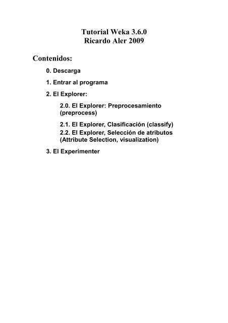 Tutorial Weka - OCW - UC3M