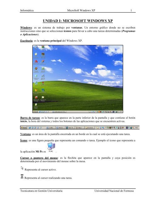Manual de Windows XP - SIU - Universidad Nacional de Formosa