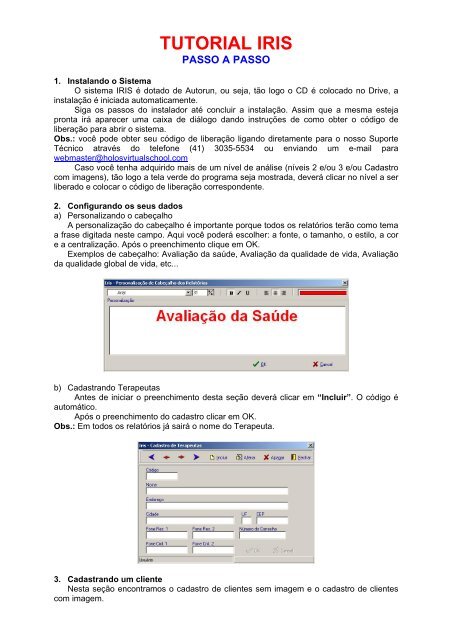 TUTORIAL do Software - Holos Virtual School