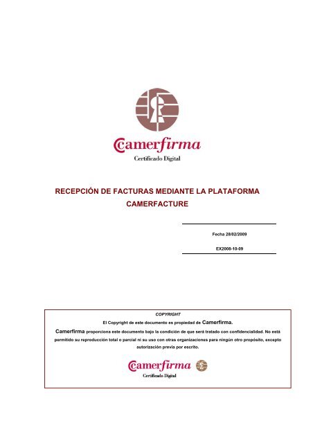 recepción de facturas mediante la plataforma camerfacture