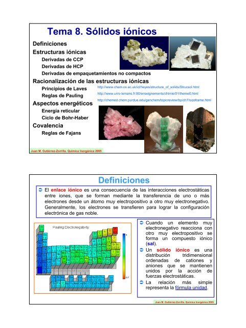 Tema 8. Sólidos iónicos