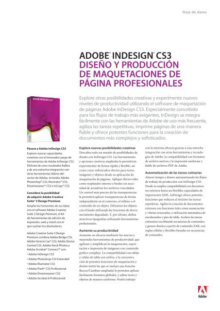 ADOBE® InDEsIgn® Cs3 DIsEñO y prODuCCIón DE ...