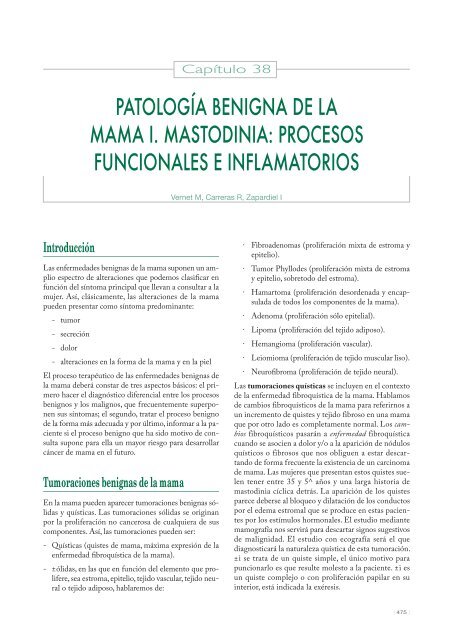 PATOLOGÍA BENIGNA DE LA MAMA I. MASTODINIA ... - Univadis