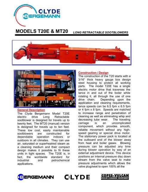 T20 Retractable Sootblower - Clyde Bergemann, Inc. Atlanta