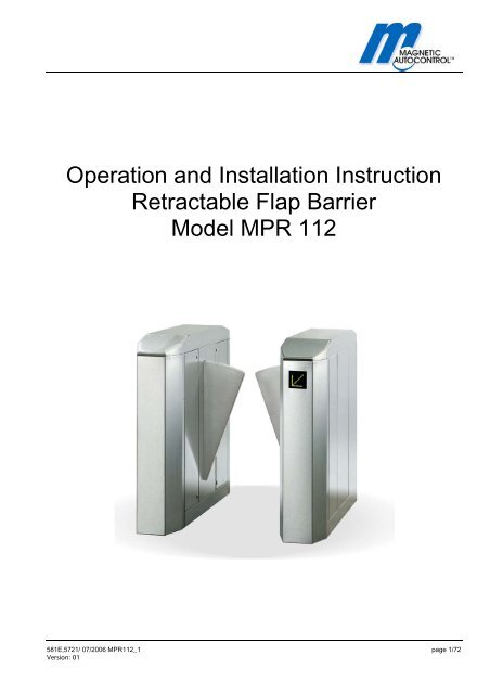 Operation and Installation Instruction Retractable Flap Barrier Model ...