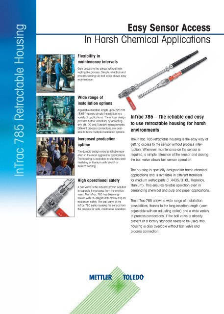 InTrac 785 Retractable Housing - Mettler-Toledo