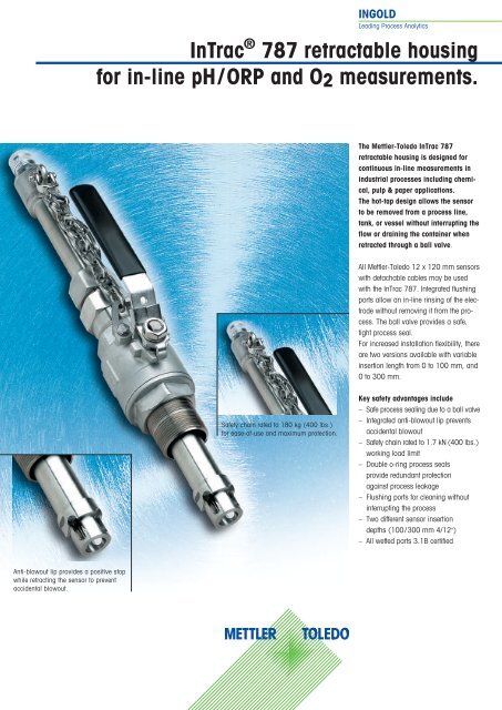 InTrac ® 787 retractable housing. - Mettler Toledo