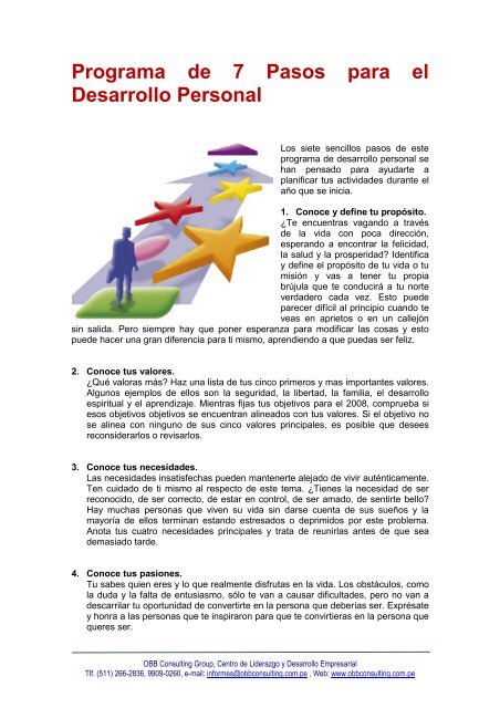 Programa de 7 Pasos para el Desarrollo Personal - OBB Consulting
